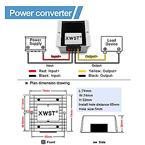 XWST DC DC Converter Reducer 30-90v 24v 48v 60v 72v to 24v DC Converter Step Down Buck 15A 360W dc Voltage Regulator for Golf Cart Car Device