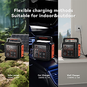 Steelite Portable Power Station 300W (Peak 600W) 296Wh Solar Generator with 110V Pure Sine Wave AC Outlets Backup Lithium Battery for Outdoors Camping Travel Hunting Blackout For Home Use Emergency RV