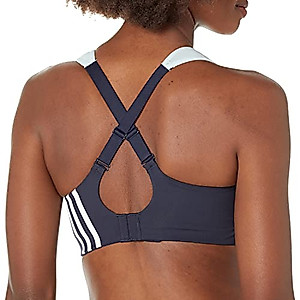 adidas Women's TLRD Impact Training High Support Bra, Ink/Almost Blue/Almost Yellow/White, XX-Small D