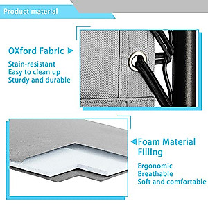 Homall Zero Gravity Chair Patio Padded Recliner Outdoor Oversized Portable Lounge Chair Adjustable Lawn Folding Chair with Headrest (Grey)