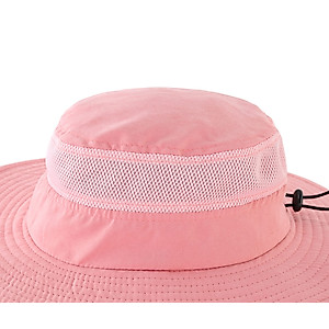 Connectyle Little Girls Sun Hat UV Protection Beach Hat for Toddler Girls Breathable Bucket Hat for Summer UPF 50+ Baby Pink