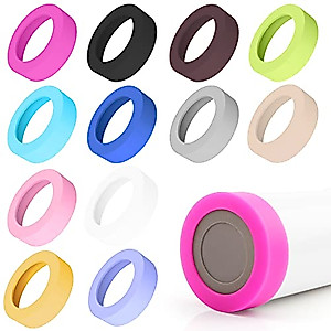 12 PCS 70mm Bottom Protective Silicone Sleeve Cup Mat Heat-Resistant Water Bottle Holder Mat Non-Slip Cup Mug Coaster for Insulation Tumbler Protector Bar Coasters - Multicolor