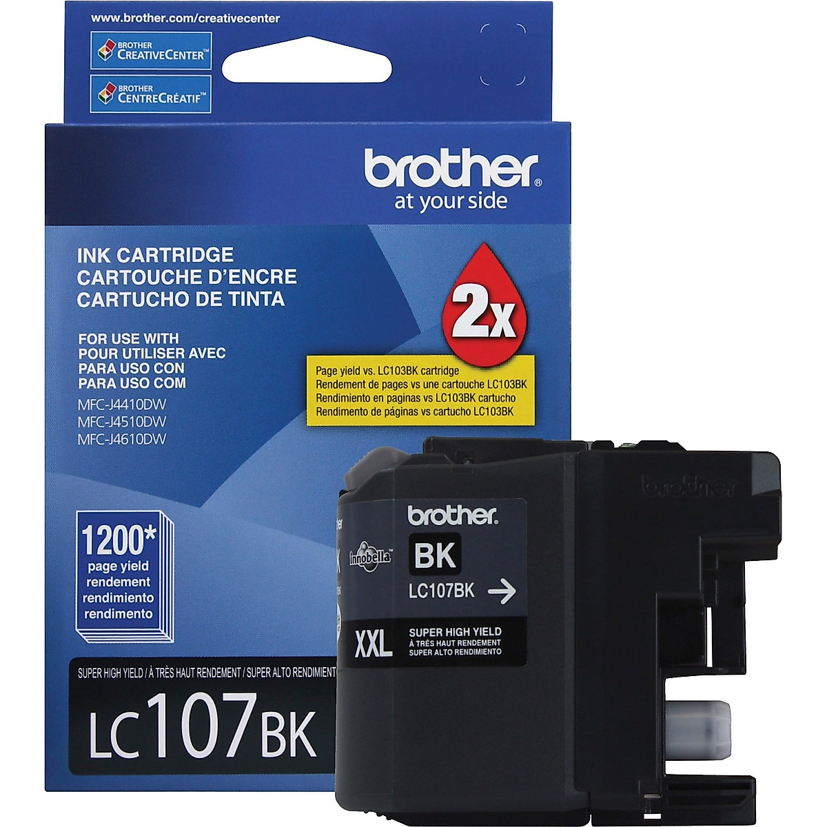 Brother Printer LC107BK Super High Yield Cartridge Ink, Black
