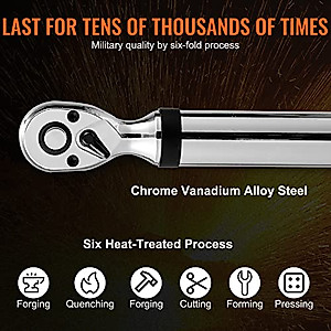VEVOR Digital Torque Wrench, 3/8" Drive Electronic Torque Wrench, Torque Wrench Kit 3.7-37ft.lb/5-50n.m Torque Range Accurate to ±2%, 3-Mode Adjustable Torque Wrench Set with LED Buzzer Calibration