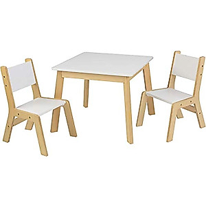 KidKraft Modern Table and 2 Chair Set & Sling Bookshelf - Natural