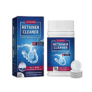 Denture Cleaners Fixator Cleaners For Orthotics, Oral And Night Guards To Remove Odor And Plaque Removes Stains, Discoloration, Odors for All Dental/Oral Appliances
