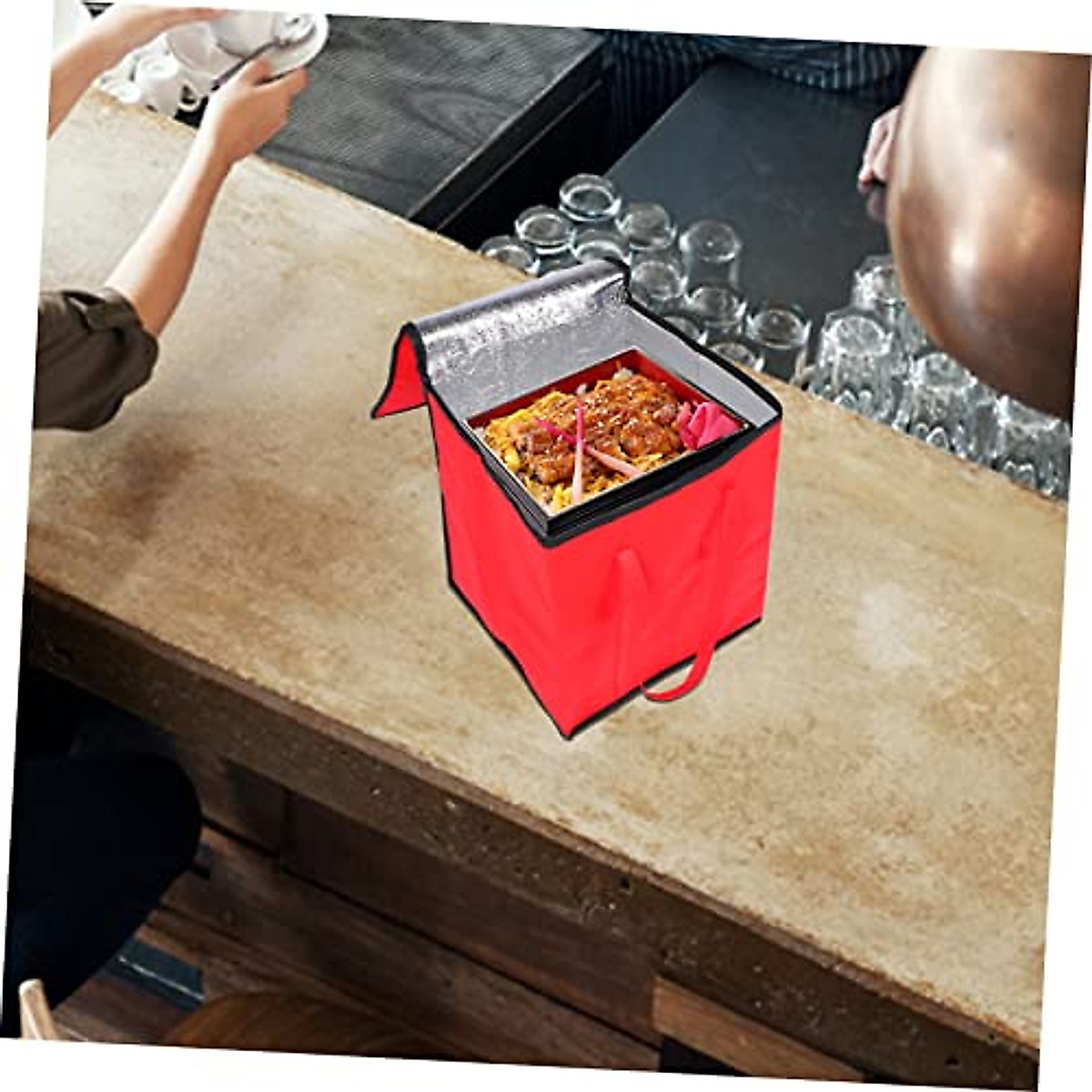 ULTECHNOVO 1pc Portable Cooler Bag Lunchbox Backpack Heating Lunch Box Large Storage Bags Food Insulation Bag Cold Delivery Bag Tote Lunch Storage Pouch Insulated Food Bag Bento Bag Foldable