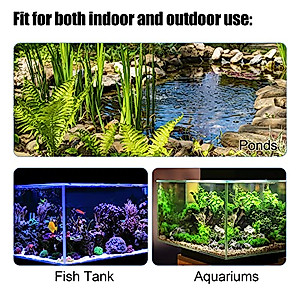 VOCOSTE Palm Tree Plant Underwater Aquarium Ornament, Plastic, Green Brown, 5.4-Inch