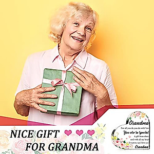 Acrylic Grandma Birthday Gift Floral Themed Heart Shape Birthday Christmas Gifts for Grandma Inspirational Thoughtful Grandma Gifts from Granddaughter Grandson for Home Decorations