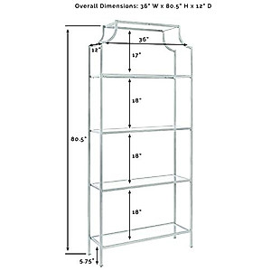 Crosley Furniture Aimee Etagere Bookcase - Gold and Glass