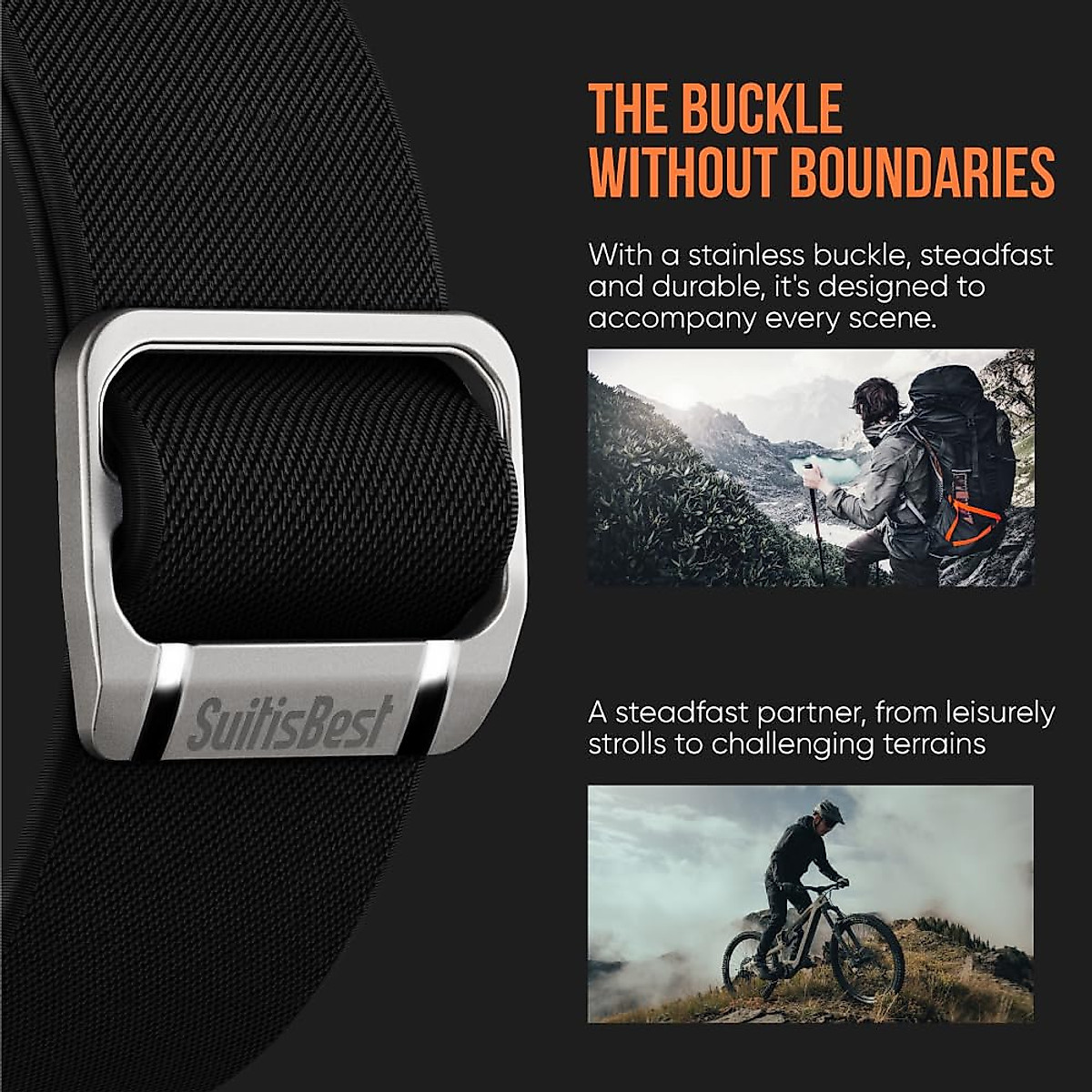 Suitisbest Sport Band for Apple Watch Ultra 2/Apple Watch Ultra Band 49mm 45mm 44mm 42mm for Men, Nylon Solo Loop Wide Replacement Strap for iWatch Series Ultra 8 7 6 5 4 3 SE