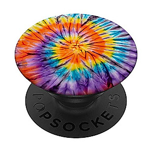 Tie Dye Rainbow Swirl PopSockets PopGrip: Swappable Grip for Phones & Tablets