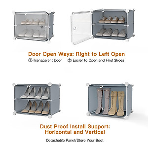 Portable Shoe Rack Organizer with Covers 48-Pair Shoe Storage Cabinet with Doors Stackable Shoes Rack Shoe Organizer for Closet Entryway FreeStanding Closed Shoe Rack Shoe Storage Shelf Cabinet