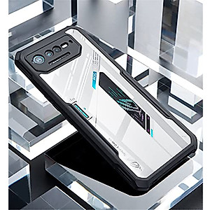 GIMENOHIG Four Corners Anti-Drop Case for Asus ROG Phone 6/6 Pro, Silicone PC Hybrid Shock and Drop Protection (Black)