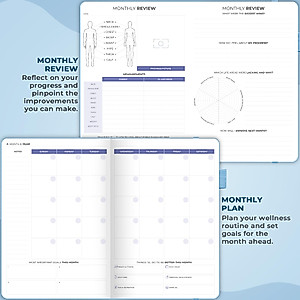 Clever Fox Fitness & Food Journal – Nutrition & Workout Planner for Women & Men – Diet & Gym Exercise Log Book with Calendars, Diet & Training Trackers - Undated, A5 Size, Hardcover (Light Blue)