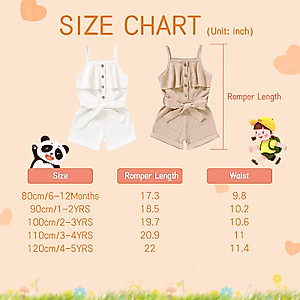 Tepuce 2T Girls Clothes Toddler Baby Strap Sleeveless One Piece Halter Romper Casual Summer Jumpsuit, Apricot Suspender Dress 2-3T/100cm