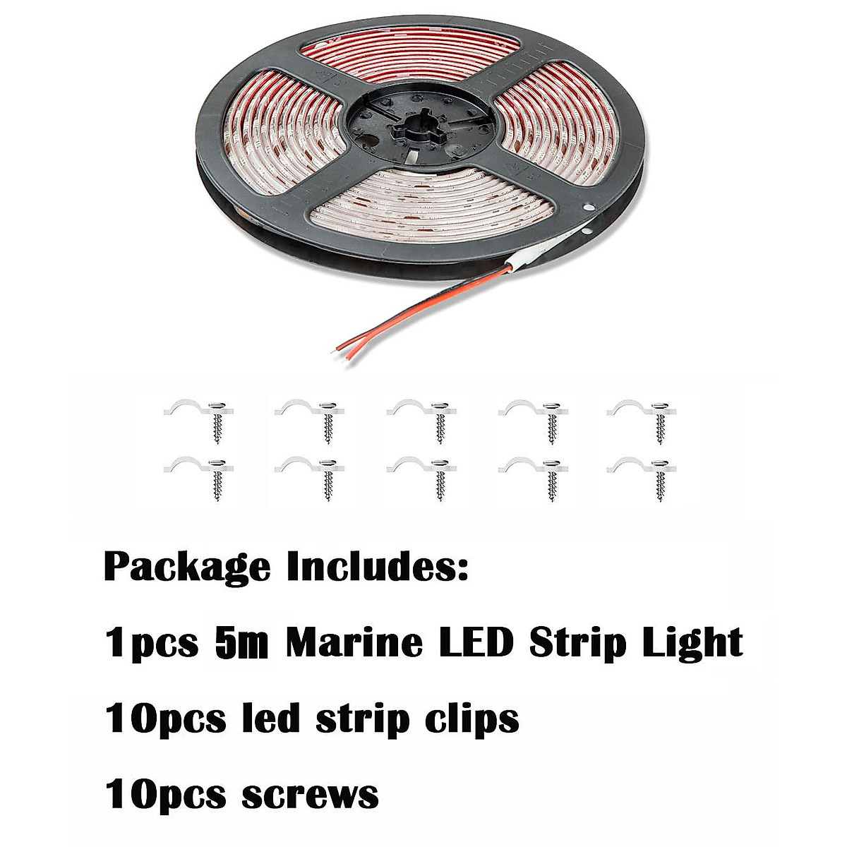 Seaponer Pontoon Boat Light, Marine Led Light Strip for Duck Jon Bass Boat Sailboat Kayak, Led Flex Lighting for Boat Deck Light Accent Light Courtesy Interior Lights Fishing Night, 12v, 5m(16.4ft)