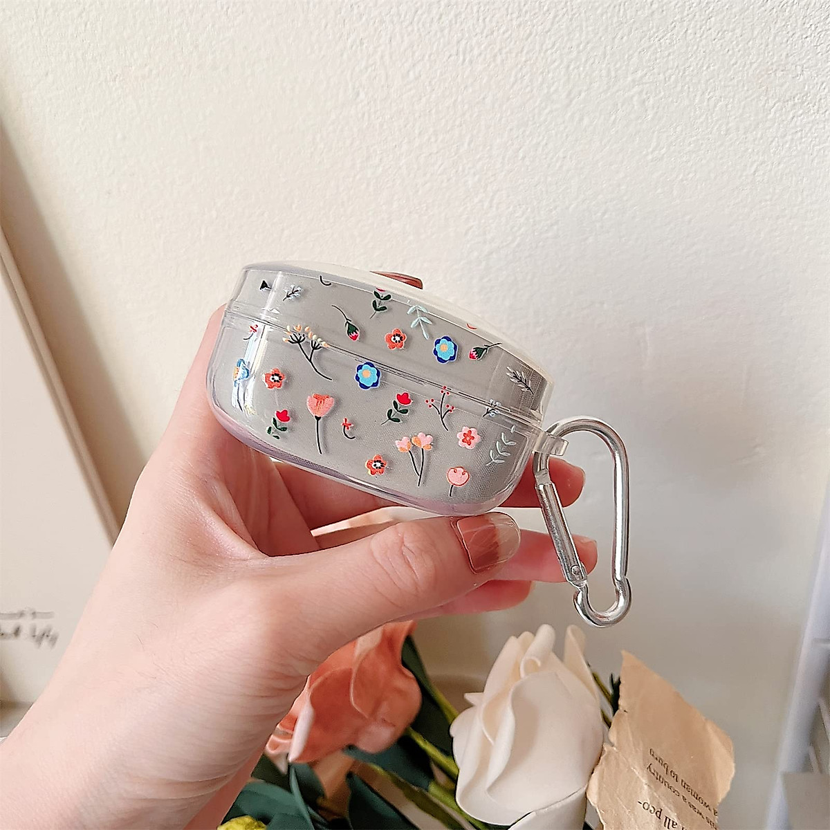 Cute Cartoon Style Soft TPU Protective Crystal Clear Transparent Case Cover Compatible with Sony WF-1000XM4 Earbuds, Protective Skin Sleeve with Key Chain (A)