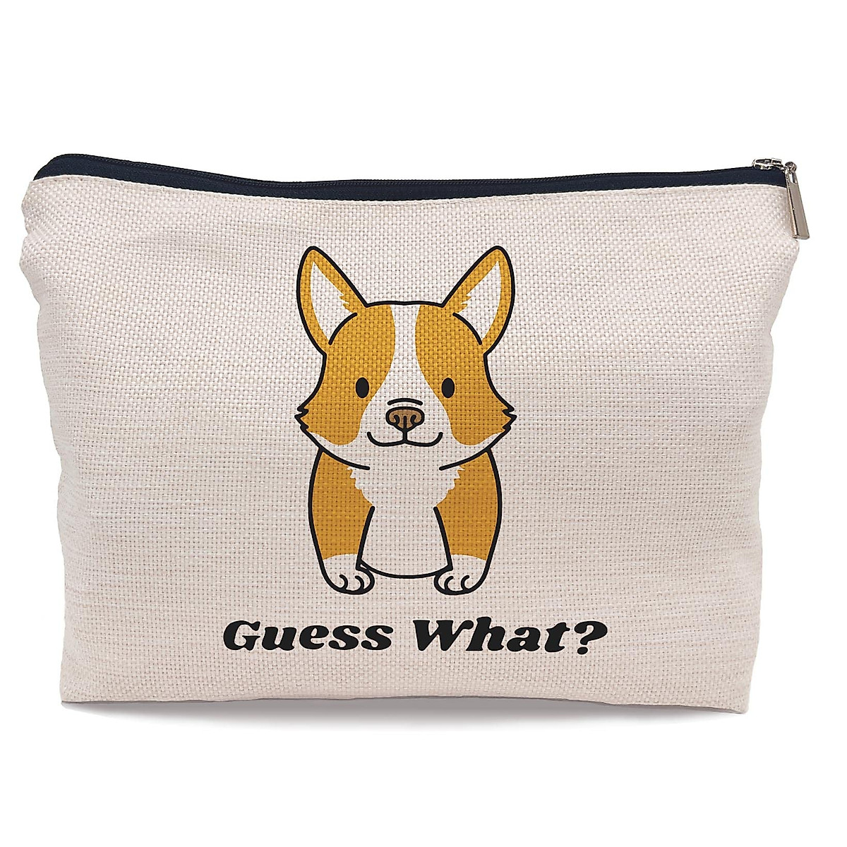 Lacosu Cute Cartoon Corgi Funny Corgi Mom Makeup Bag Make up Cosmetic Bag Small Zipper Pouch, Birthday Gifts for Dog Lovers Corgi Owners Women