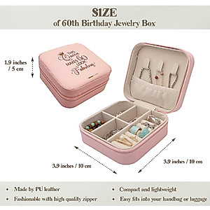 ZomefinKiu Gift for 60 Year Old Woman, 60th Birthday Jewelry Storage Box with Refillable Perfume Bottle, 60th Birthday Gift for Her, 60 & Fabulous, Women 60th Birthday, 60 Bday Gift