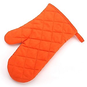 frigidssm Oven Mitts and Pot Holders, 500℉ Heat Resistant Non-Slip Food Grade Kitchen Mitten Silicone Cooking Gloves s for Kitchen, Cooking, Baking, BBQ Orange