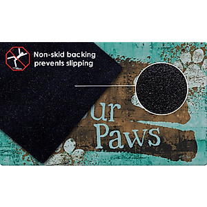 Toland Home Garden 800455 Turquoise Paws Funny Door Mat 18x30 Inch Dog Outdoor Doormat for Entryway Indoor Entrance