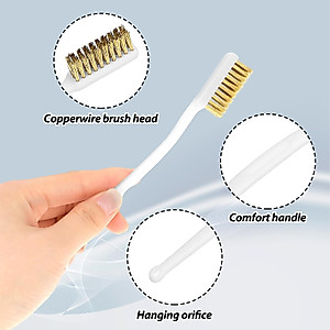 3 Pcs Copper Wire Brush Small Brass Brush 3D Printer Nozzle Cleaner Tool Copper Cleaning Toothbrush Masonry Brush Brass Brush Handle Hot End Cleaning Wire Bristle for Cleaning Welding Slag and Rust