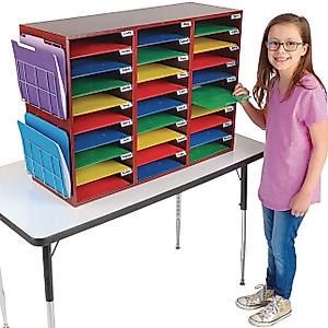 Really Good Stuff Classroom Oak Mail Center and Paper Holders