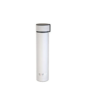 The Asobu Skinny Mini 7.8 oz Fashionable Double Walled Stainless Steel Insulated Pocket Sized Flask (White)