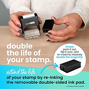 Custom Self-Inking Stamp - Up to 3 Lines - 11 Color Choices and 17 Font Choices