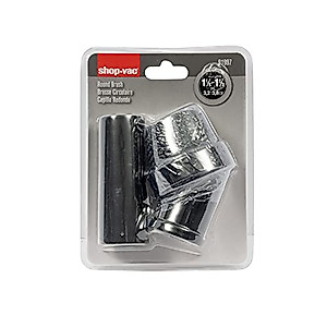 Shop-Vac 9199700 Round Brush Nozzle w/Adaptor, Plastic Construction, Black in Color, Fits 1-1/4 Inch and 1-1/2 inch Diameters, (1-Set)