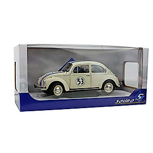 Solido 421184040 1:18 VW Käfer 1973 Volkswagen Beetle 1303 Racer 53" Die-Cast Model, Beige, Scale