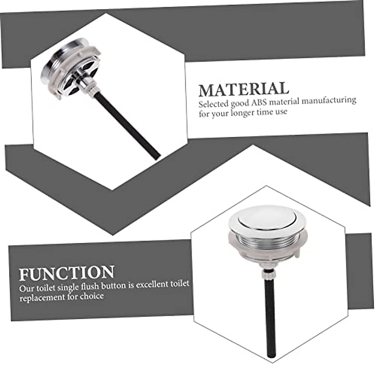 DOITOOL Toilet Button Old Fashioned Kit Water Tank Push Button Toilet Water Valve Button Single Toilet Water Tank Button Single Toilet Button Single Push Button Silver To Pump Water Abs