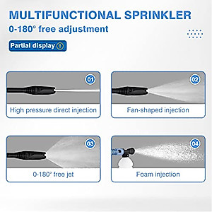 Car Pressure Washer Electric Cleaner Gun Portable Cordless High Power Cleaner for Car Home Garden Cleaning Work, 2.8-3L/min, Washer Machine with 1 Adjustable Nozzle