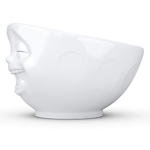 FIFTYEIGHT PRODUCTS TASSEN Porcelain Bowl, Laughing Face Edition, 16 oz. White, (Single Bowl) for Serving Cereal, Soup