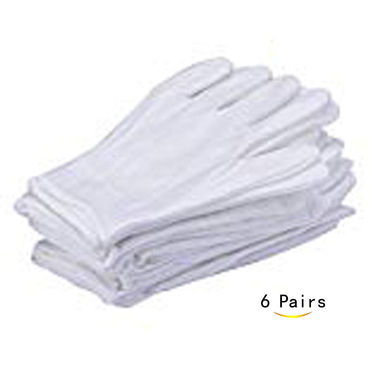 CTKcom White Soft Cotton Gloves,Large Size for Work/Lining Glove,Coin Jewelry Silver Inspection Gloves(6 Pairs) …