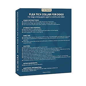 4 Pack Flea Collar for Dogs, Dog Flea and Tick Collar 32 Months Flea and Tick Treatment for Dog, Waterproof Adjustable Dog Flea and Tick Prevention Collar for Small Medium Large Dog Puppy, Black Grey