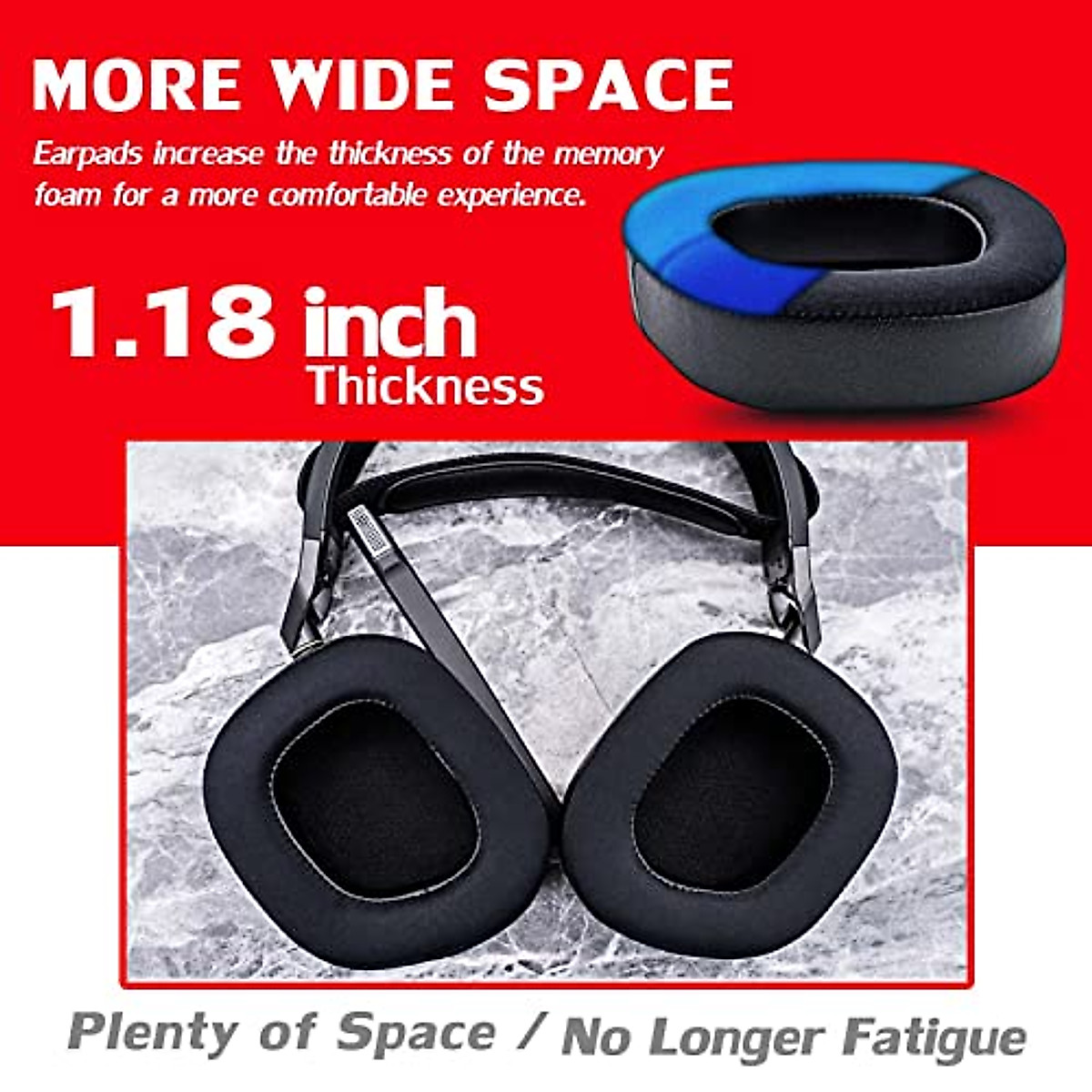 HS80 Cooling Gel Ear Pads Compatible with HS80 Headset I Thicker Enhanced Memory Foam - More Breathable Comfort by DIMOST