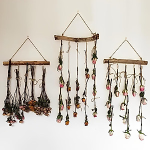 Logs for Decoration Natural Driftwood Decorative Branches Home Wall Hanging Decor Jewelry Organizers with 5 Hooks (15 Inch)