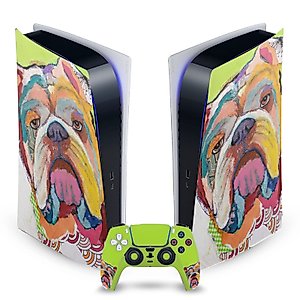 Head Case Designs Officially Licensed Michel Keck Bulldog Art Mix Vinyl Faceplate Sticker Gaming Skin Decal Compatible With Sony PlayStation 5 PS5 Digital Edition Console and DualSense Controller