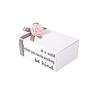Be Kind Home Decor - Set of 3 White Books for Stacking and Staging on Shelves and in Rooms