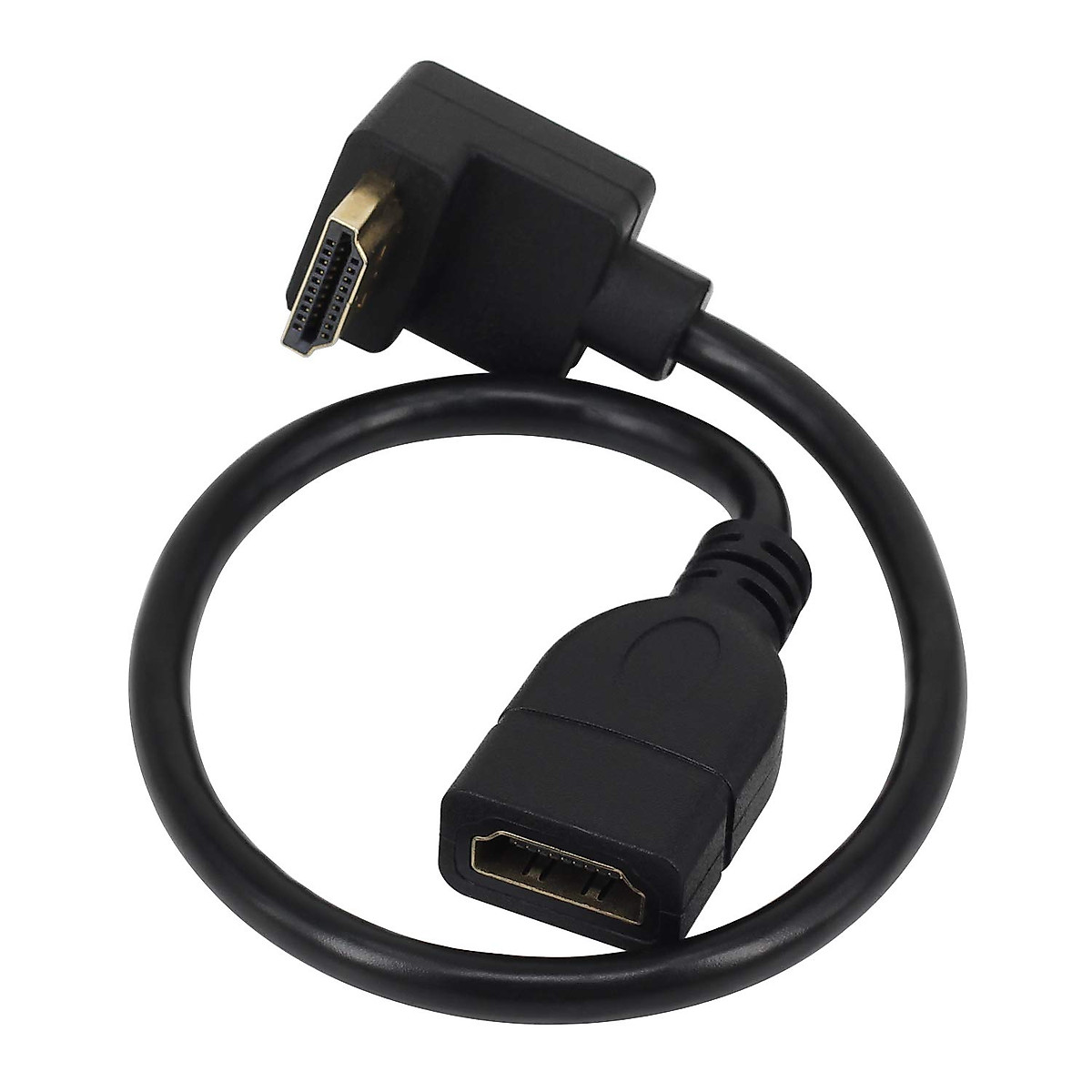 Yeworth [2 Pack 0.95FT High Speed Gold Plated HDMI Extension Adapter Cable, 90 Degree Down Angle A Male to A Female Extension Wire Cord HDMI Extender Cable