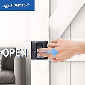 HOMOTEK Privacy Pocket Door Pull Without Switch Plate - Replace Old Or Damaged Passage Sliding Door Pull No Lock Quickly and Easily, 2-3/4”x2-1/2”, for 1-3/8” Thickness Door, Black
