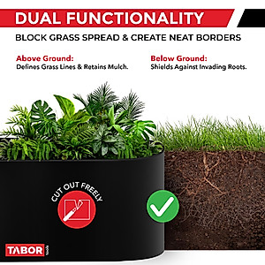 TABOR TOOLS 20 Ft Terrace Board, 5 Inch High, 0.1" Inch Thickness, Landscape Edging Coil, Grass Barrier, Bender Board, Garden Liner, ES30. (Black)
