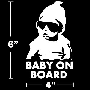 TOTOMO Baby on Board Sticker for Cars Funny Cute Safety Caution Decal Sign for Car Window and Bumper No Need for Magnet or Suction Cup - Carlos from The Hangover