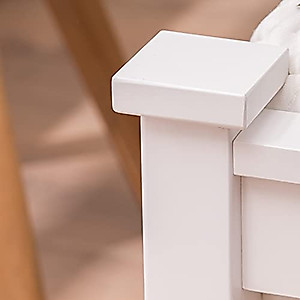 Bonnlo Queen Platform Bed Frame with Headboard, Wood Bed Frame, No Box Spring Needed, White