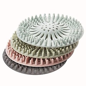 GD Hair Catcher Drain Covers Shower Hair Stopper and Silicone Bathtub 4 Pack