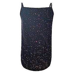 wodceeke Women's Summer Tank Sleeveless Sling T-shirt Casual Loose Solid color Folds Tops (Black,M)