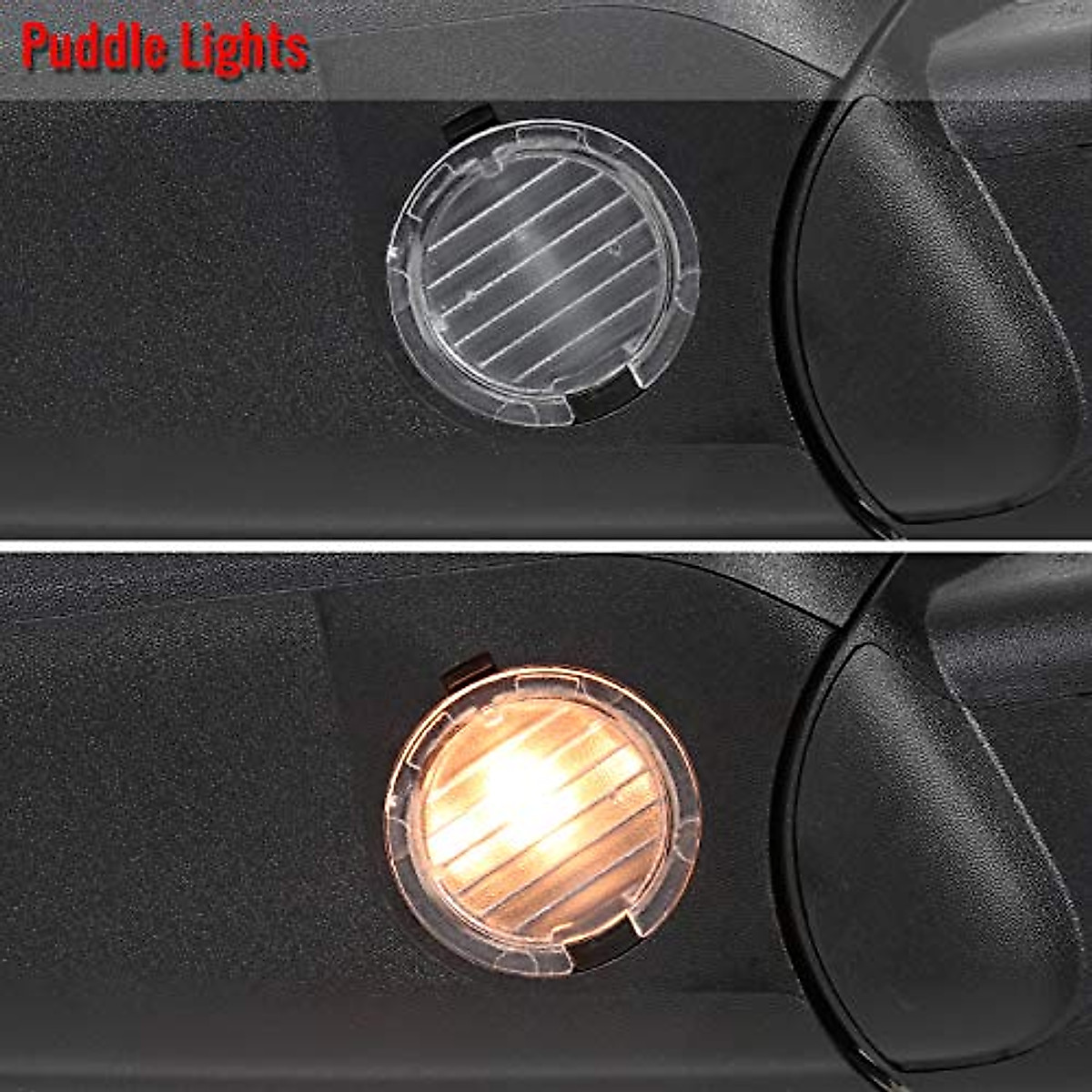 Carpartsinnovate For 07-14 Power Heated Polished Chrome Driver Side Mirror Left w/LED Signal+Puddle Lamps