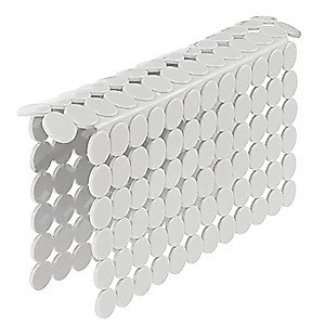 mDesign Adjustable Kitchen Sink Dish Drying Mat/Grid - Soft Plastic Sink Protector, Cushions Sinks, Dishes - Quick Draining Circle Design - Includes 1 Saddle, 2 Large Mats - Set of 3 - Light Gray